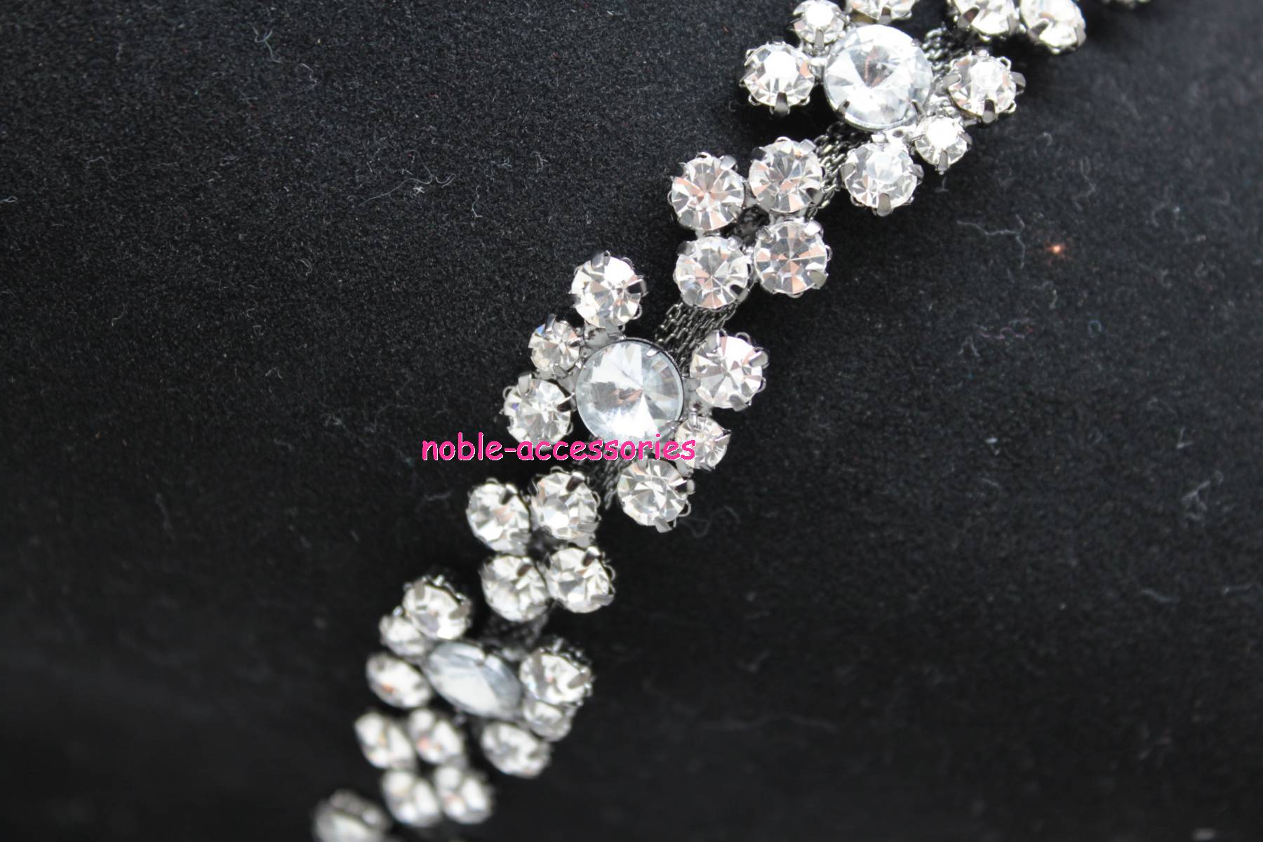 Fashion Bridal Costume Applique Diamante Rhinestone Crystal Silver ...